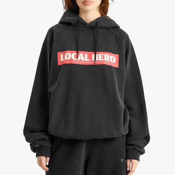 Martine Rose Local Hero Hoodie - Black Washed | Editorialist